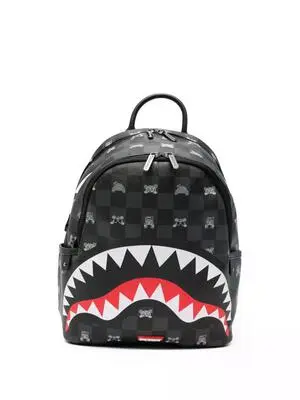 SPRAYGROUND Shark Mouth Checkered Backpack - Grey