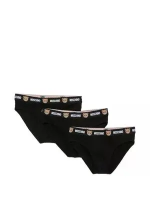 Moschino Teddy Bear Logo-waistband Briefs - Black