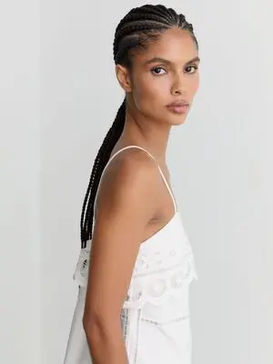 REISS Toni Cotton Lace-detail Mini Dress