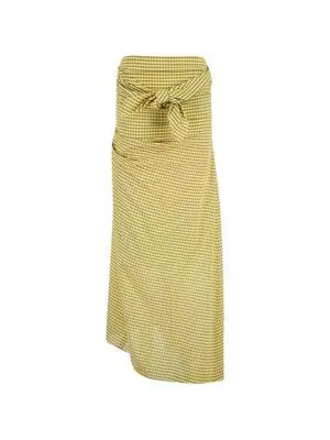 Auralee Gingham Check Asymmetrical Dress