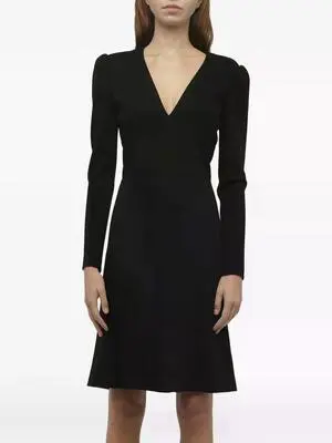 Alexander McQueen Long Sleeved V-neck Dress