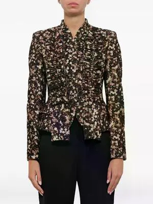 Givenchy Floral Motif Ruffled Blazer