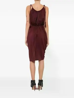 LANVIN Draped V-neck Dress With Tassel Detail