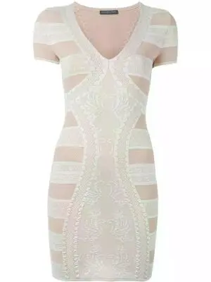 Alexander McQueen Victorian Lace Knit Mini Dress