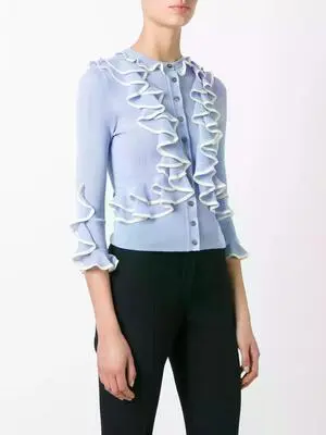Alexander McQueen Wool Ruffle Cardigan