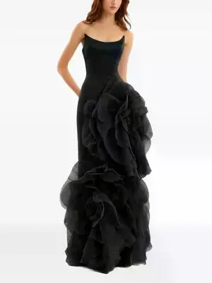 GEMY MAALOUF Sculpted Floral-appliqué Dress