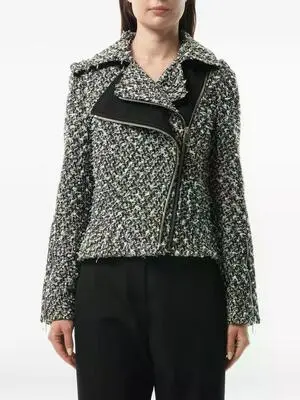 LANVIN Asymmetrical Zip Tweed Jacket