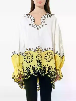 Emilio Pucci Broderie Anglaise Scalloped Blouse