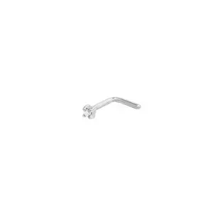 ZOHREH 9k Gold Mini Diamond Nose Stud - White