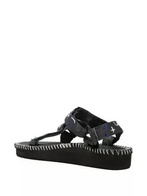 ARIZONA LOVE Trekky Embroidered Blanket-stitched Sandals