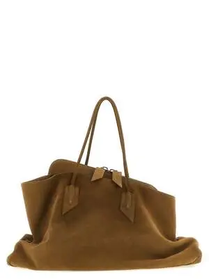 Attico La Passeggiata Large Grain Leather Shoulder Bag - Brown
