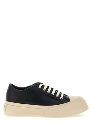 Marni Pablo Leather Sneakers With Contrast Sole - Black