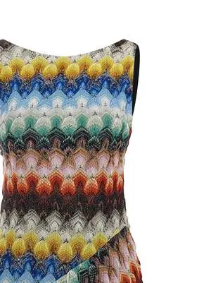 Missoni Raschel Knit Lace Pattern Sleeveless Long Dress