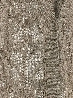Brunello Cucinelli Linen And Cotton Mesh Knit Cardigan