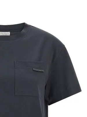Brunello Cucinelli Shiny Tab Pocket T-shirt