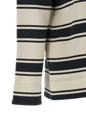 Max Mara Mmdream' Striped Zip-up Hoodie With Logo Embroidery