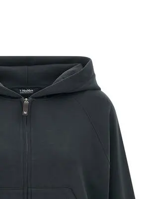 Max Mara Mmalma' Cotton Blend Zip-up Hoodie - Blue