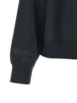 Max Mara Mmalma' Cotton Blend Zip-up Hoodie - Blue