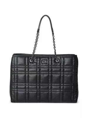 Calvin Klein Quilted Chain-link Tote Bag - Black
