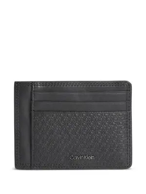 Calvin Klein Logo-embossed Leather Cardholder - Black