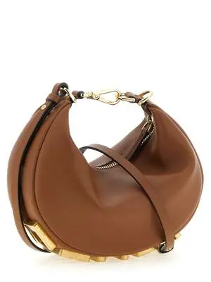 Fendi Ff Denim Fendigraphy Mini Handbag - Brown