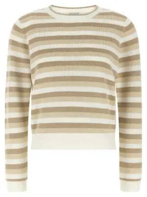 BRUNELLO CUCINELLI BRUNELLO CUCINELLI Striped Cotton Crew Neck Sweater