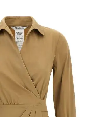 Max Mara Cotton Poplin Shirt Dress With Belt - Cream