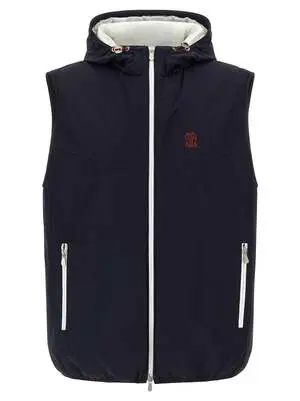 Brunello Cucinelli Hooded Vest - Blue