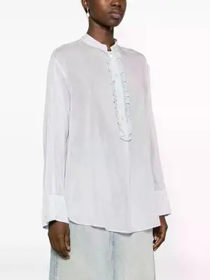 FORTE_FORTE Ruffled Cotton-silk Blend Blouse