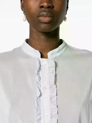 FORTE_FORTE Ruffled Cotton-silk Blend Blouse