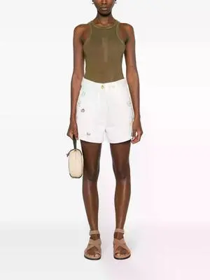 FORTE_FORTE Embroidered Denim Shorts