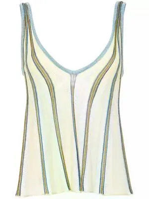 FORTE_FORTE V-neck Knitted Top - Neutrals
