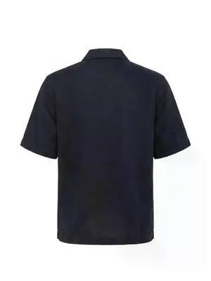 C.P. COMPANY Logo-print Short-sleeve Linen Shirt