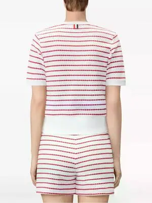 Thom Browne Striped Honeycomb-rib T-shirt