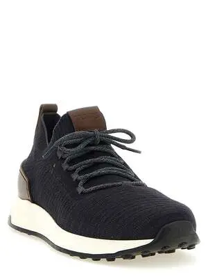 TOD'S Technical Fabric And Calf Leather Sock Sneakers - Gray