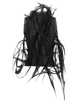 Issey Miyake Urban Jungle" Pleated Top With Woven Fabric Appliqu