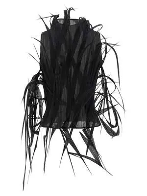 Issey Miyake Urban Jungle" Pleated Top With Woven Fabric Appliqu