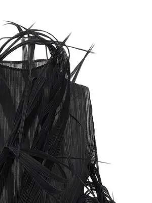 Issey Miyake Urban Jungle" Pleated Top With Woven Fabric Appliqu