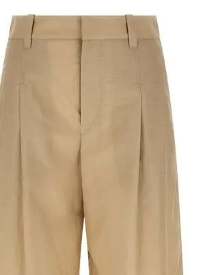Brunello Cucinelli Techno Cotton Poplin Wide-leg Trousers - Cream
