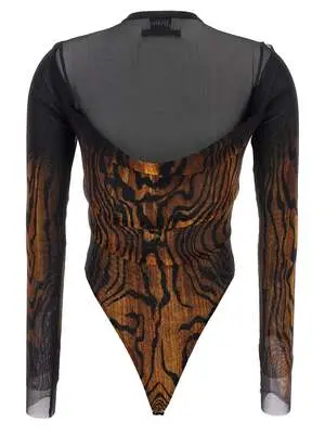 JEAN PAUL GAULTIER The Wood" Print Mesh Bodysuit