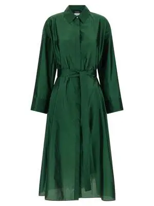 Max Mara Smmanna Midi Dress In Washed Silk Blend Organza