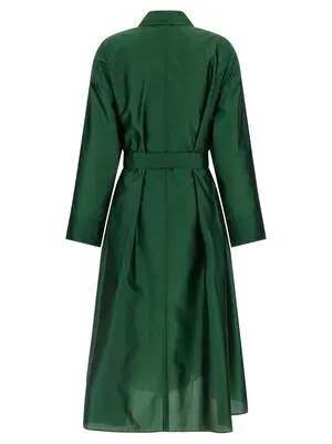 Max Mara Smmanna Midi Dress In Washed Silk Blend Organza