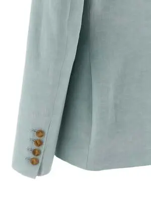 BLAZÉ MILANO Zenith Charmer Double-breasted Silk Linen Blazer