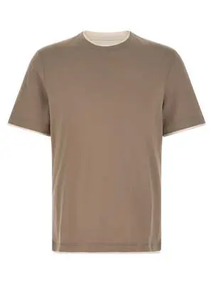 Brunello Cucinelli Double Layer T-shirt - Gray