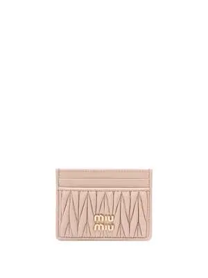 Miu Miu Matelassé Leather Card Holder - Multicolor