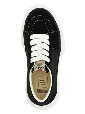 Mihara Yasuhiro Eric" Suede And Cotton Canvas Sneakers With Platform Sole - Black