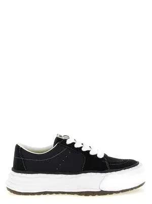Mihara Yasuhiro Eric" Suede And Cotton Canvas Sneakers With Platform Sole - Black