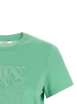 Max Mara Giovane Cotton Jersey T-shirt With Tone-on-tone Embroidery - Green