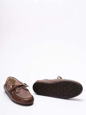 Miu Miu Bleached Leather Boat Shoes - Multicolor