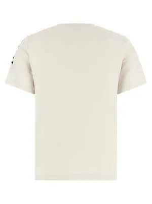 Max Mara S Mmnancy' Cotton Blend T-shirt With Logo Embroidery - Cream